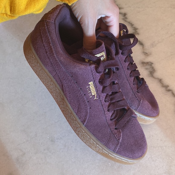 Puma | Shoes | Burgundymaroon Puma Suede Gum Womens Sneaker | Poshmark